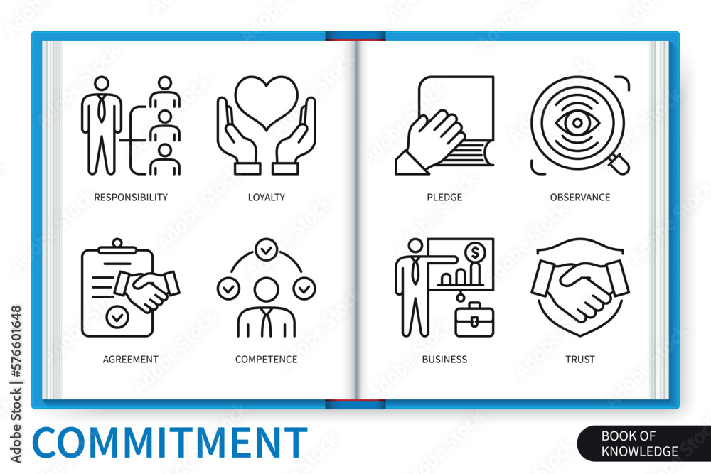 Commitment infographics elements set. Responsibility, pledge ...