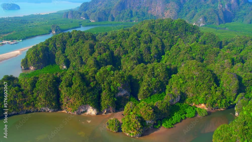 Drone footage reveals lush forest cover on the limestone mountains at ...