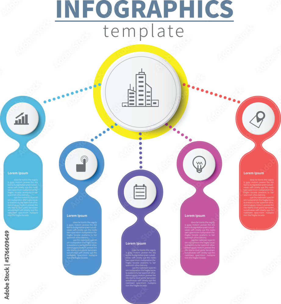 Template. Data visualization. Process chart. Abstract elements of graph, diagram with steps ...