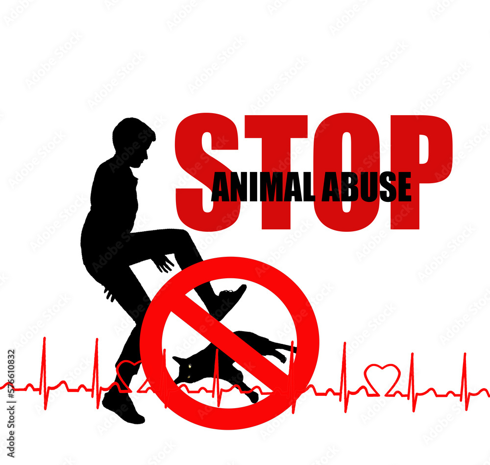Violence against animals campaign background,Stop animal abuse concept ...