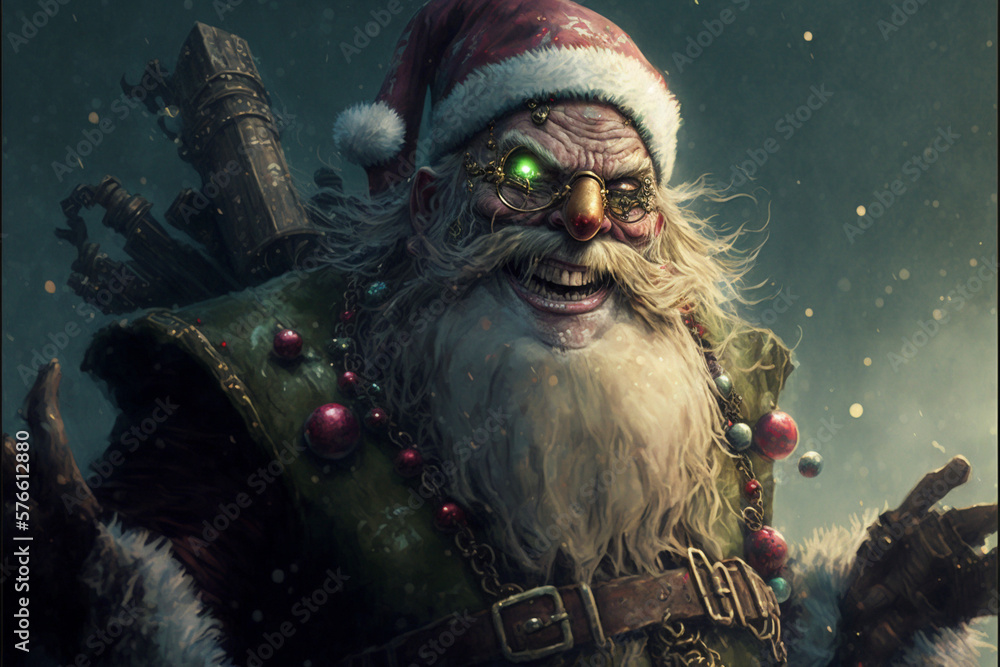 painting of a man dressed as a santa claus. generative ai. Stock ...