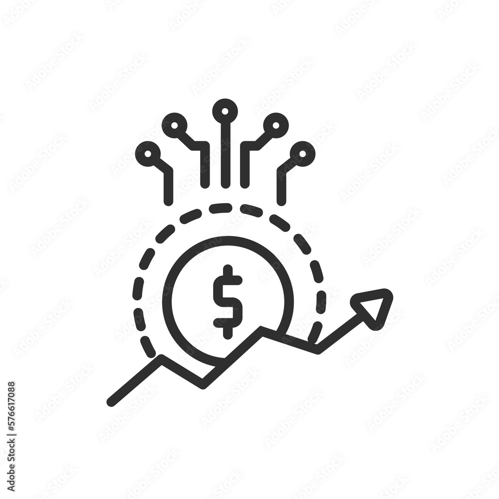 value icon. Thin line value icon from artificial intellegence ...