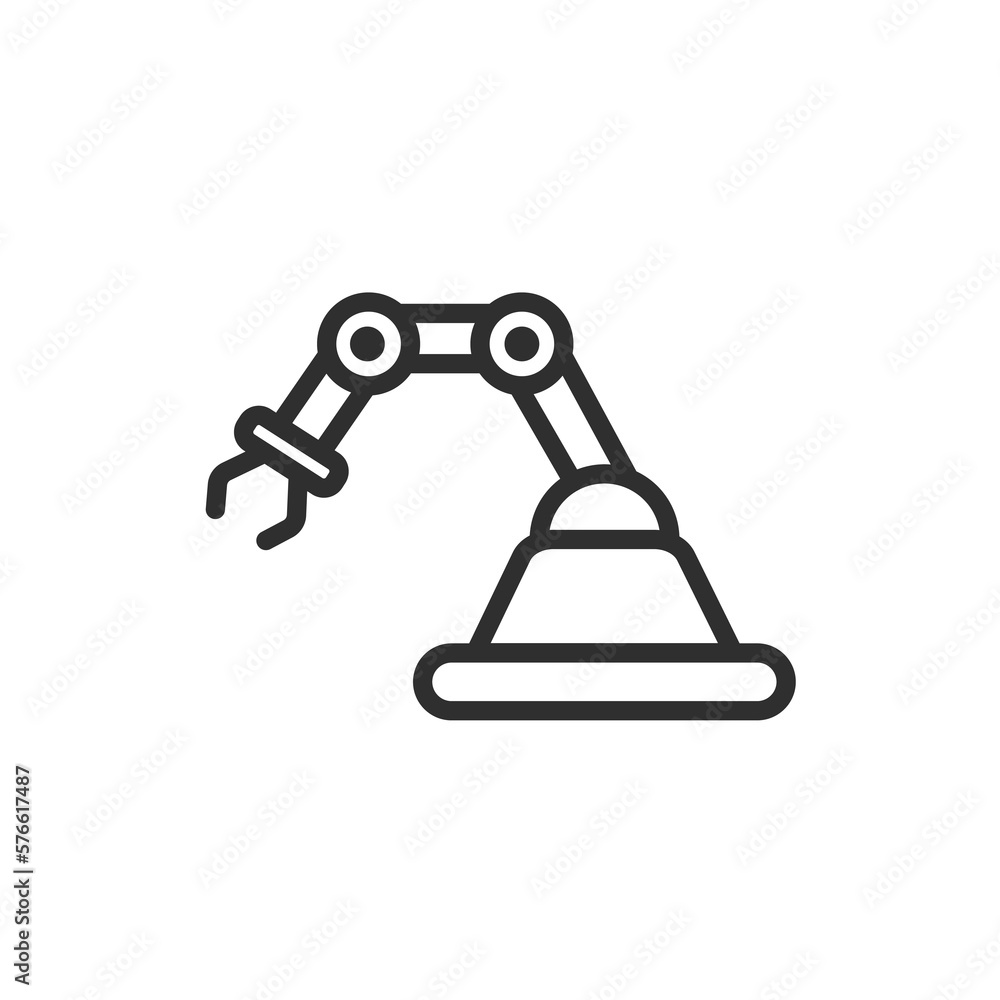 mechanical arm icon. Thin line mechanical arm icon from artificial ...