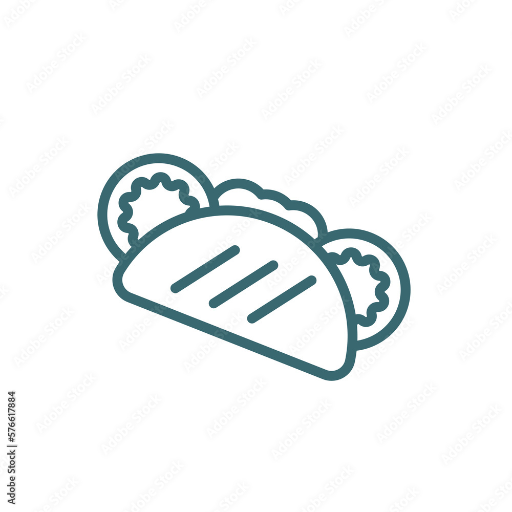 pita bread icon. Thin line pita bread icon from restaurant collection ...