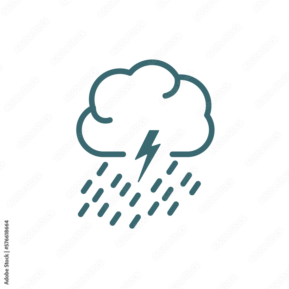 raining icon. Thin line raining, water icon from ecology collection ...