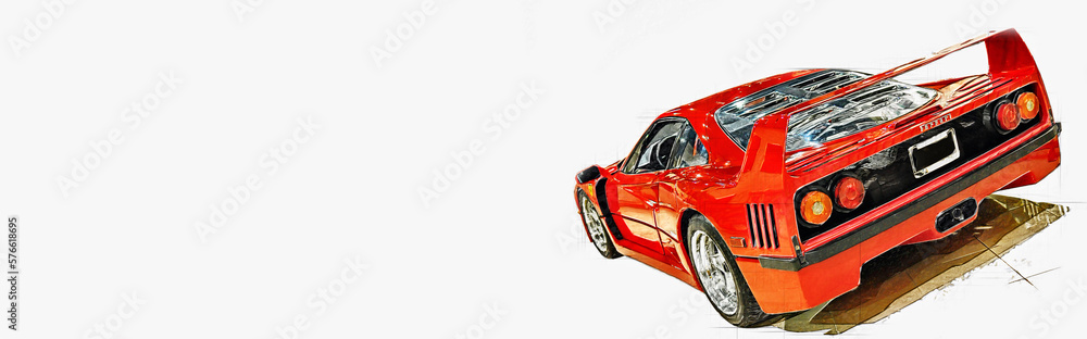 Ferrari F40 mid-engine, sports car built from 1987 to 1992, designed to ...