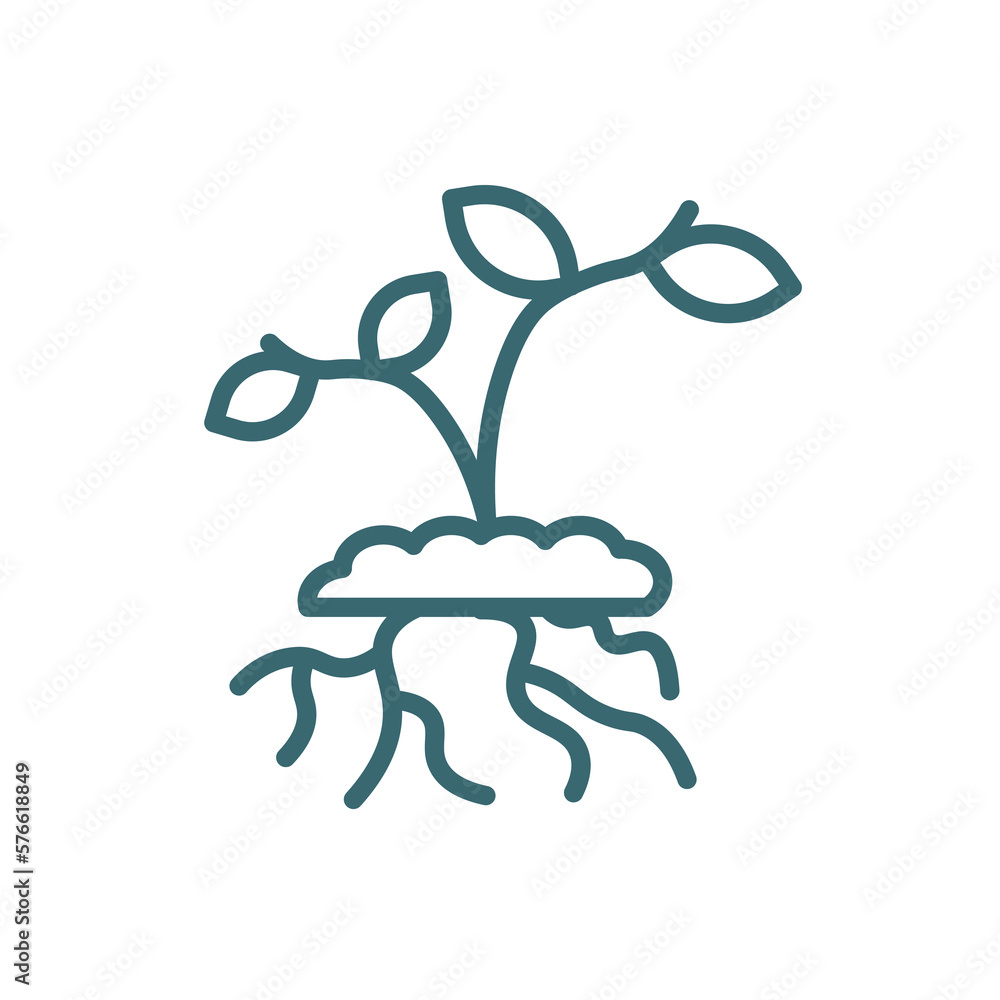 growing plant icon. Thin line growing plant, leaf icon from ecology ...