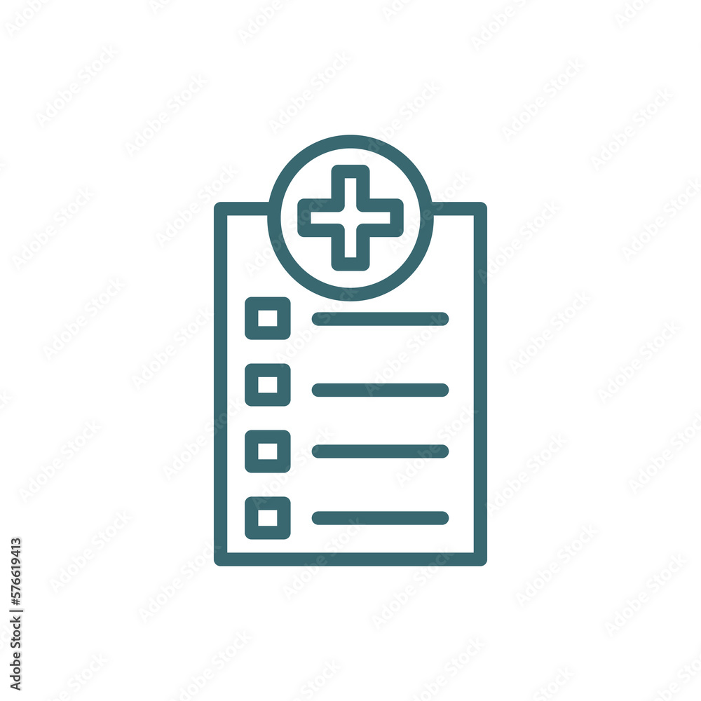 medical checklist icon. Thin line medical checklist icon from health ...
