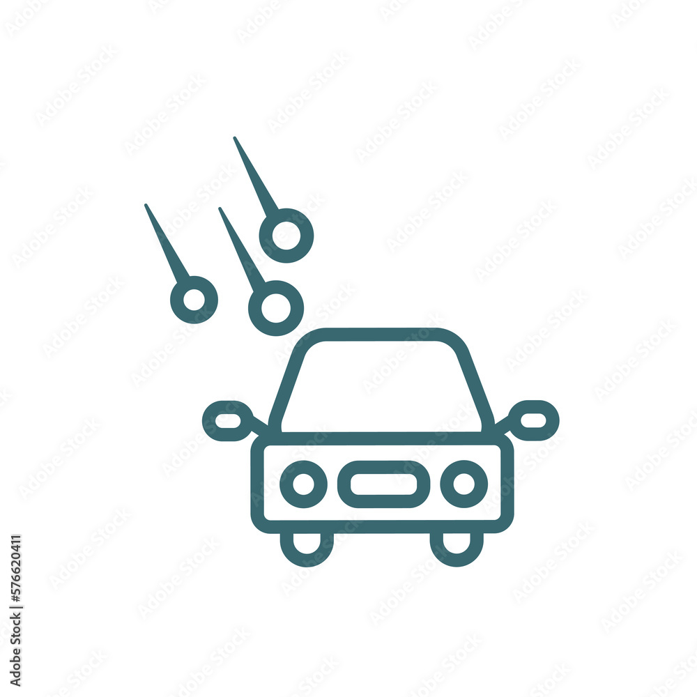 hail on the car icon. Thin line hail on the car icon from Insurance and ...
