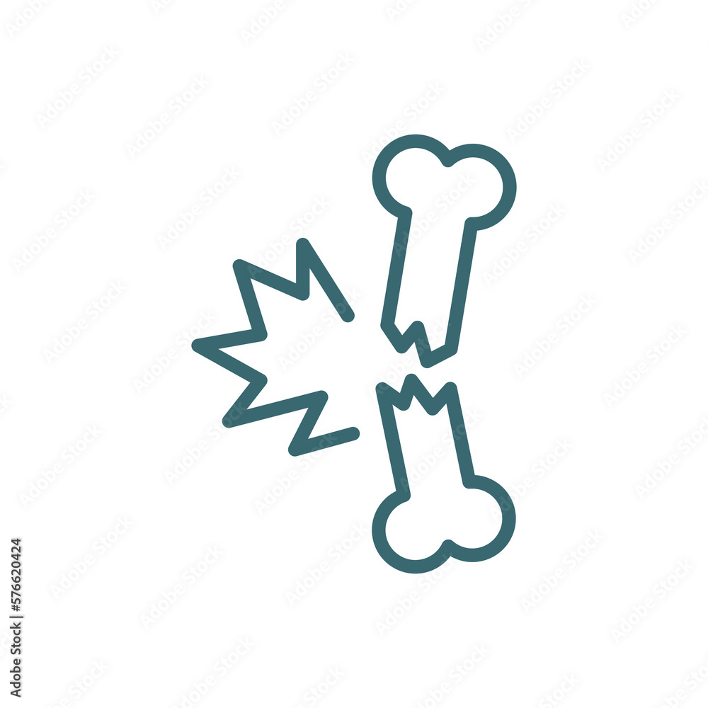 fracture icon. Thin line fracture icon from Insurance and Coverage ...
