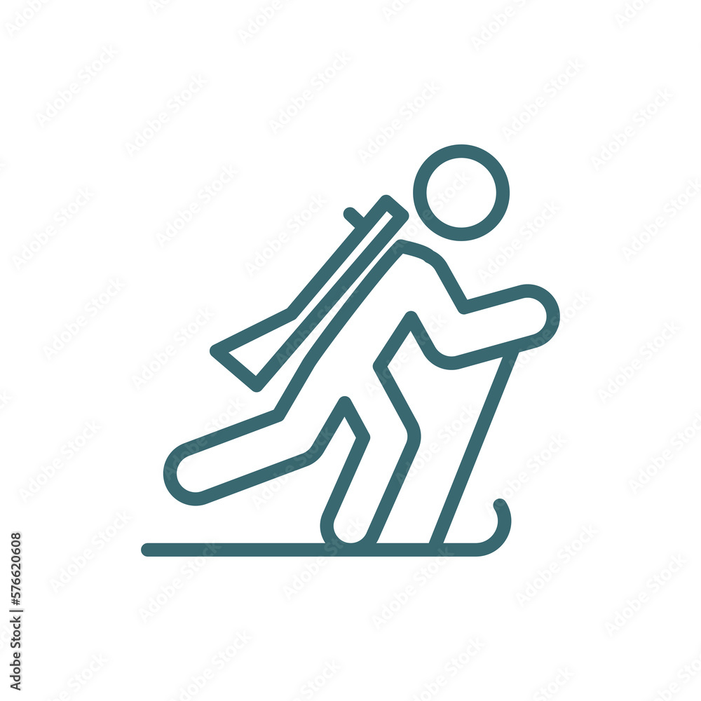 biathlon icon. Thin line biathlon icon from sport and game collection ...