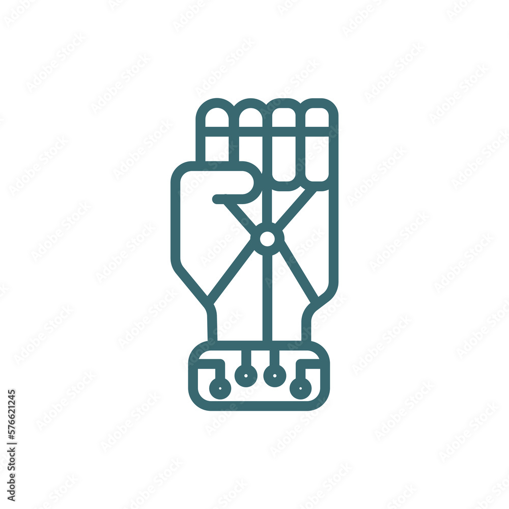 robotic hand icon. Thin line robotic hand icon from technology ...