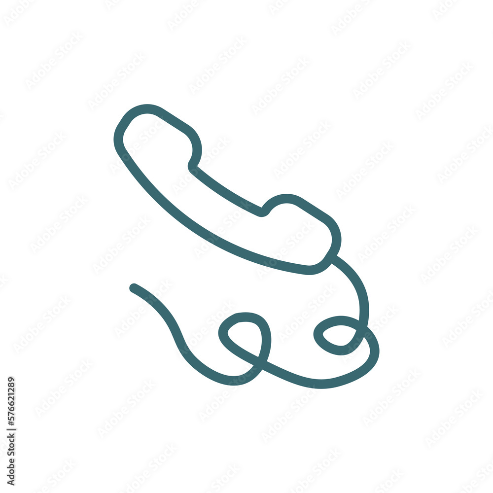 phone with wire icon. Thin line phone with wire icon from technology ...