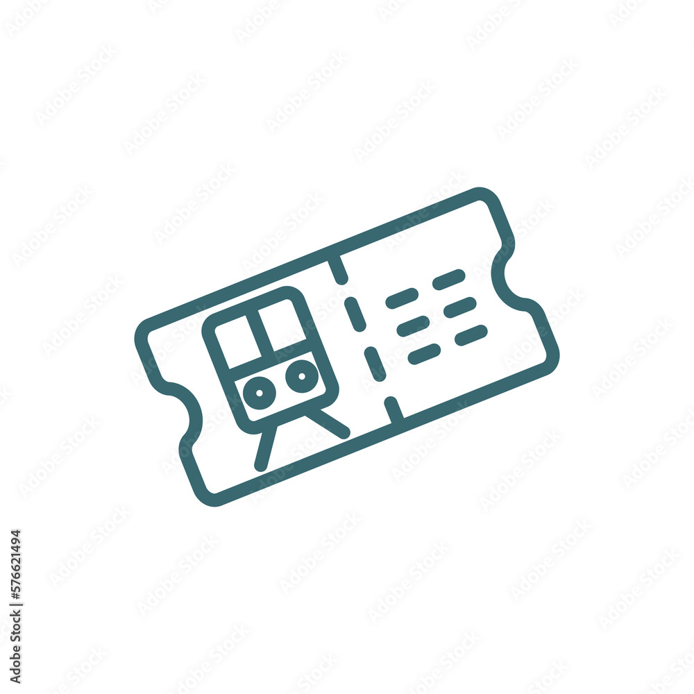 train ticket icon. Thin line train ticket icon from travel and trip ...