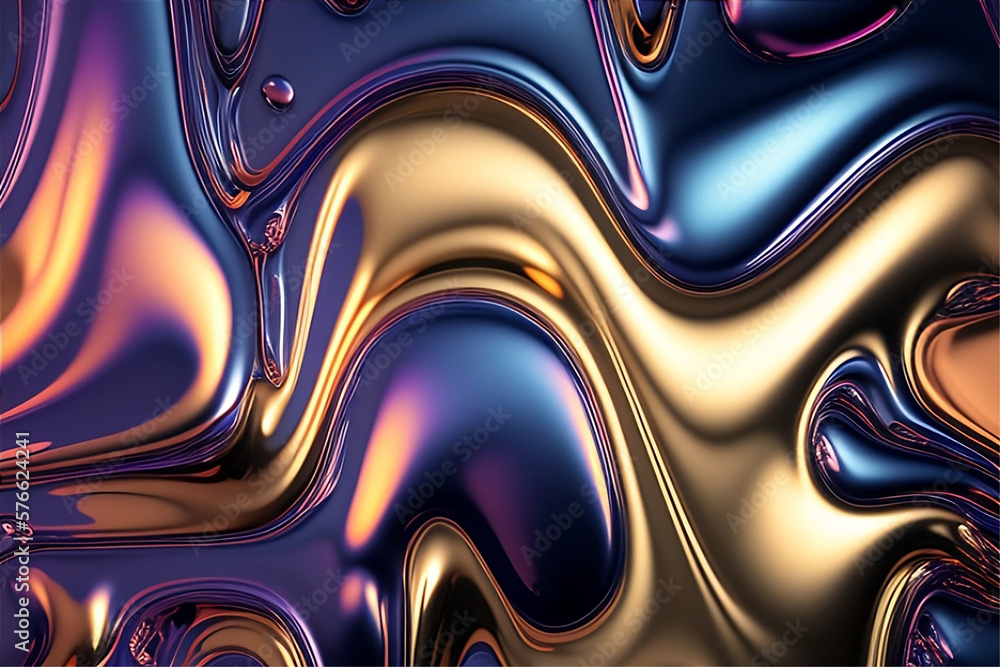 Abstract liquid background with metallic texture wallpaper digital art ...