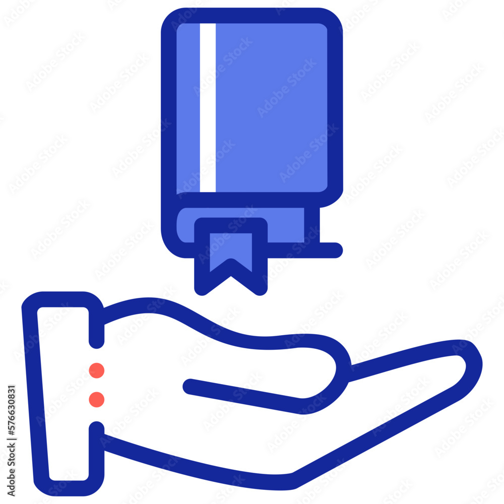 hand holding book icon Stock Vector | Adobe Stock