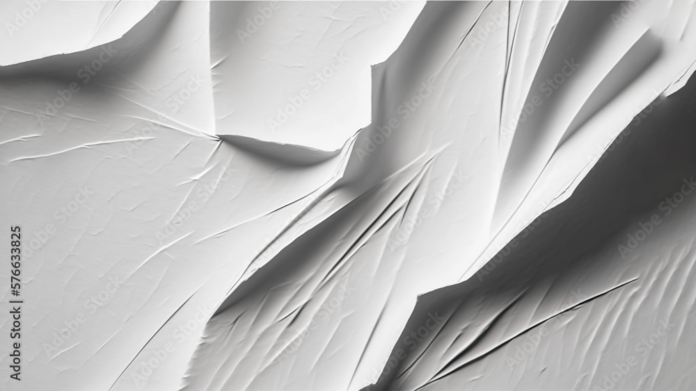 From Smooth to Rough, White Paper Texture Creases and Folds, Generative ...