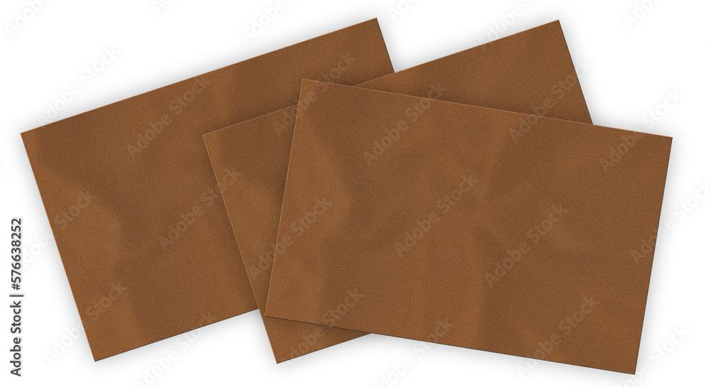 Brown leather envelope on transparent background. Cardboard book cover ...