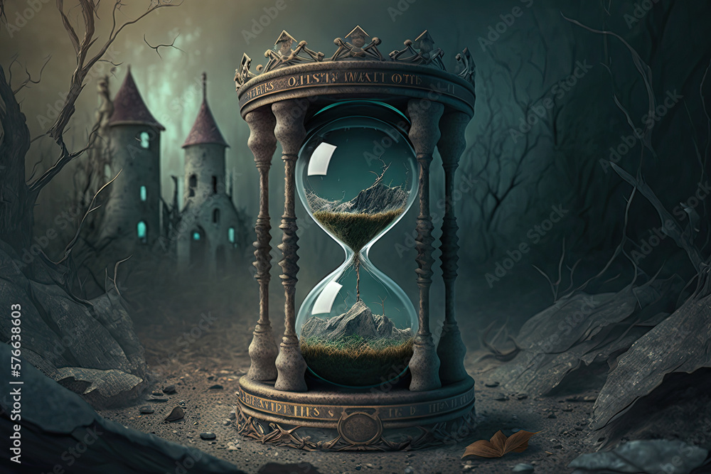 Hourglass Statue In A Horror Fantasy Setting Generative Ai Stock Illustration Adobe Stock