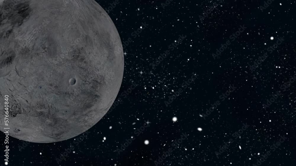 Spinning Fictional ERIS planet sphere galaxy in space with solar system ...