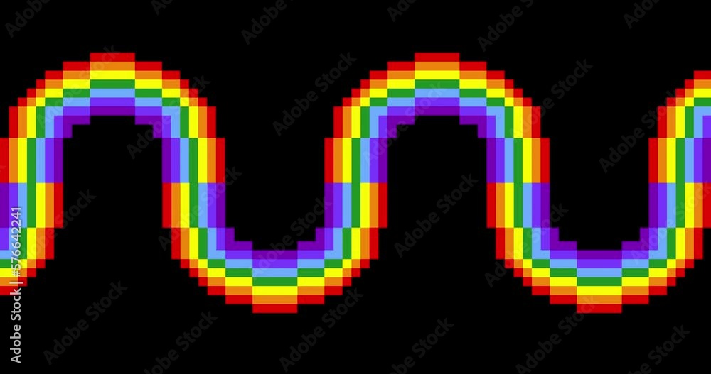Retro abstract Wave rainbow animation, loop background. Seamless ...