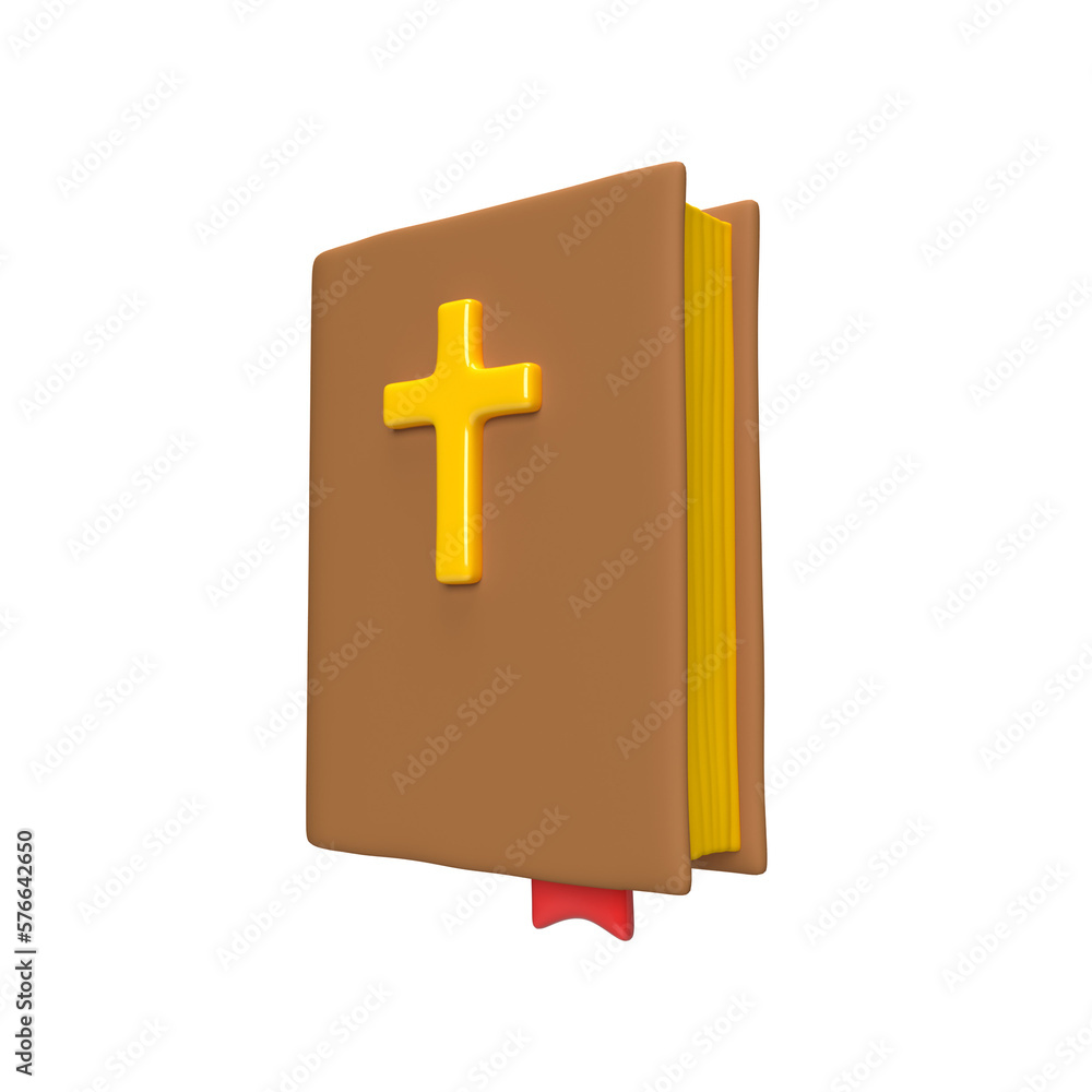 Holy Bible 3D christian icon. Book logo in firm cover. Design element ...