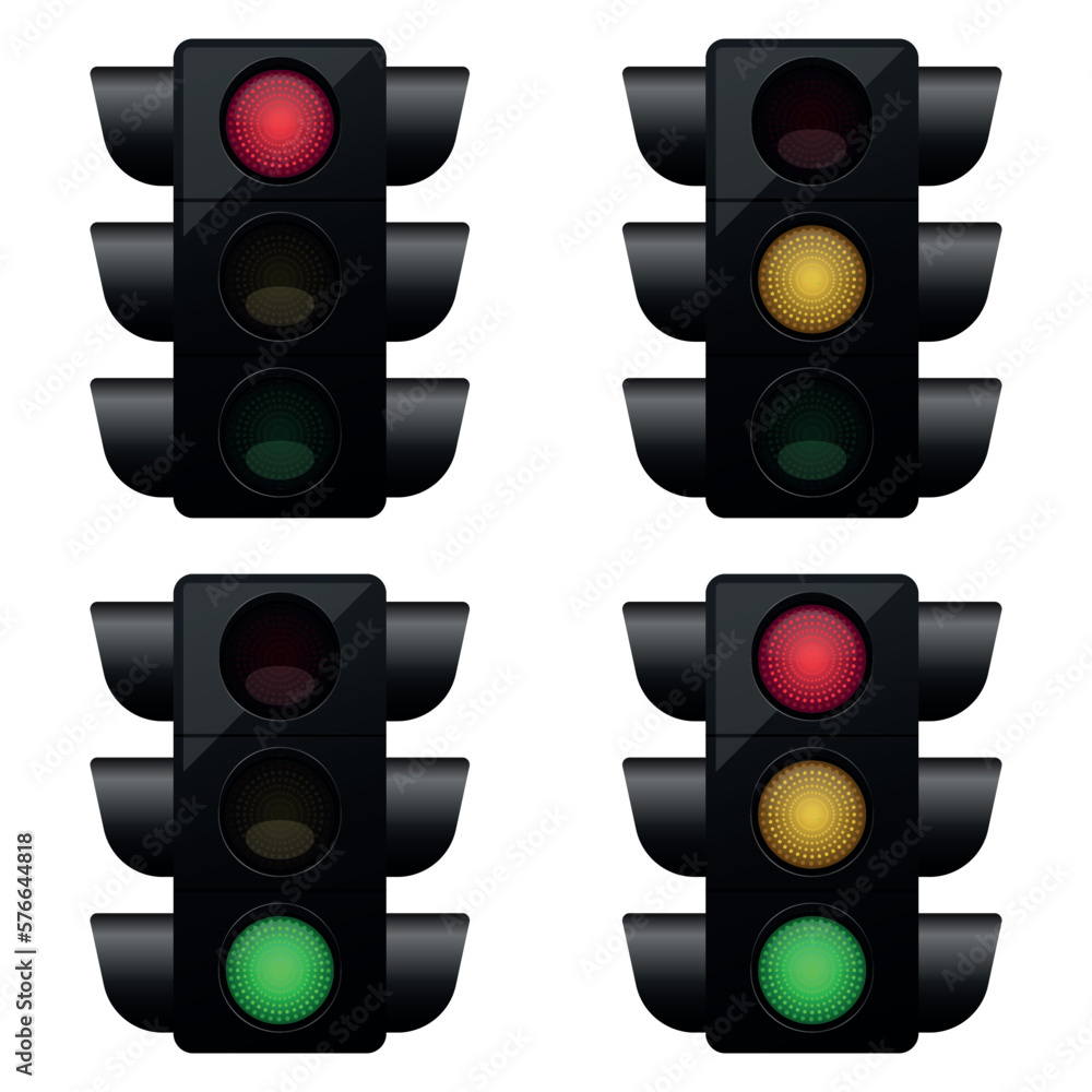 Traffic Lights Red Amber And Green Gradient Stock Vector | Adobe Stock