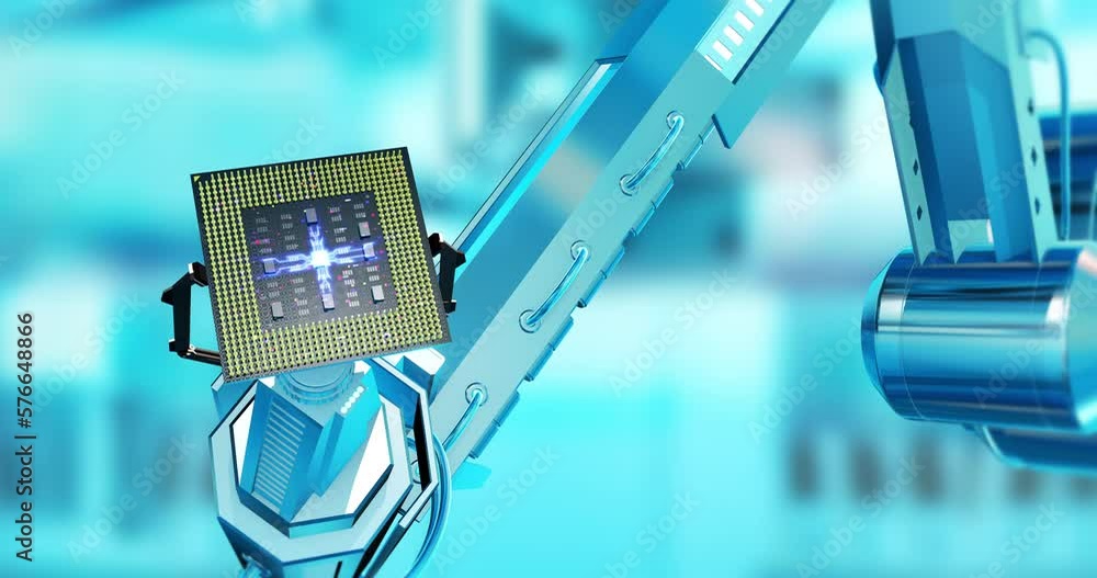 Artificial intelligence controlled advanced robot holding CPU ...