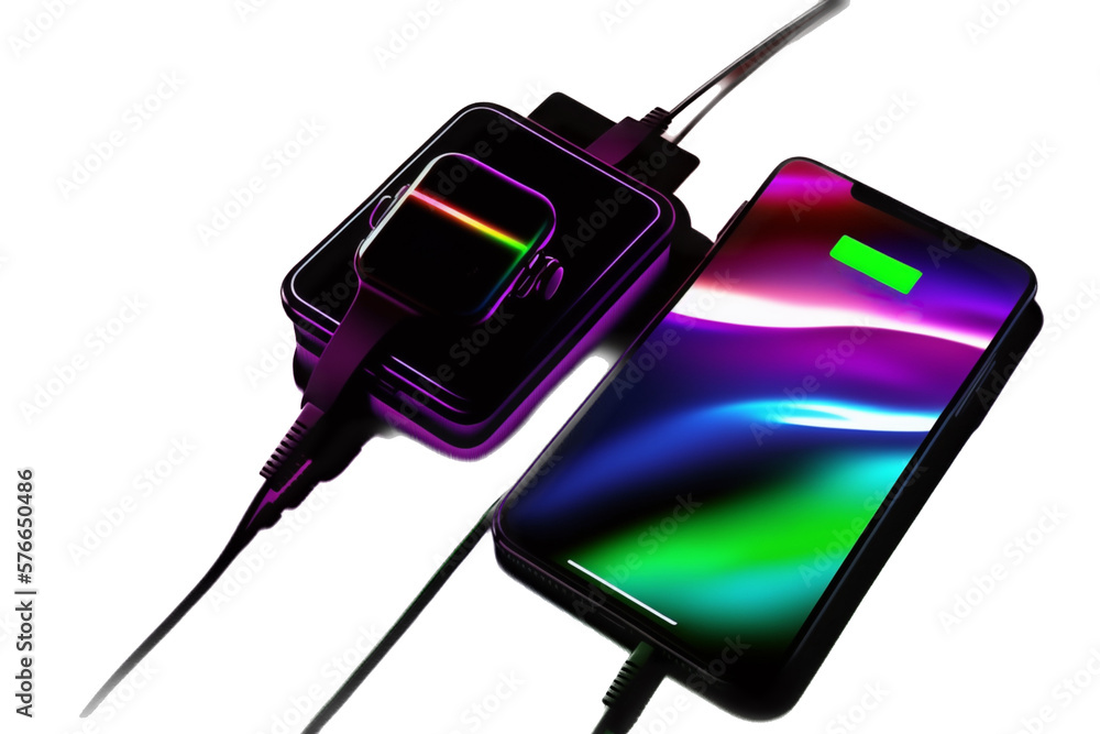 Reverse Bilateral Wireless Charging Concept. iPhone and Apple Watch ...