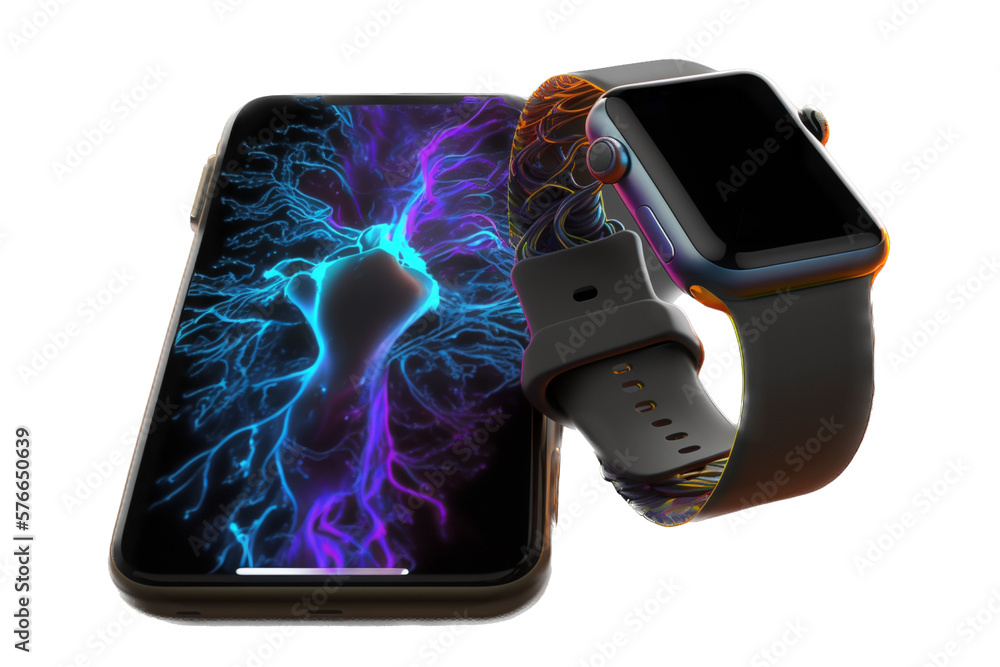 Reverse Bilateral Wireless Charging Concept. iPhone and Apple Watch ...