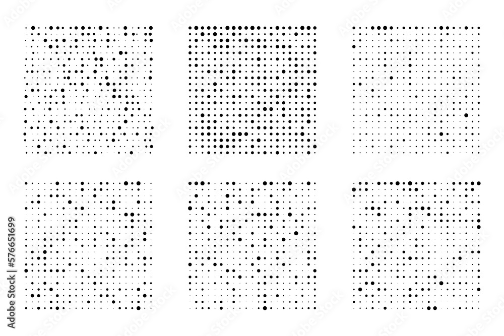 Halftone gradient effect. Black halftones gradients, dots patterns ...