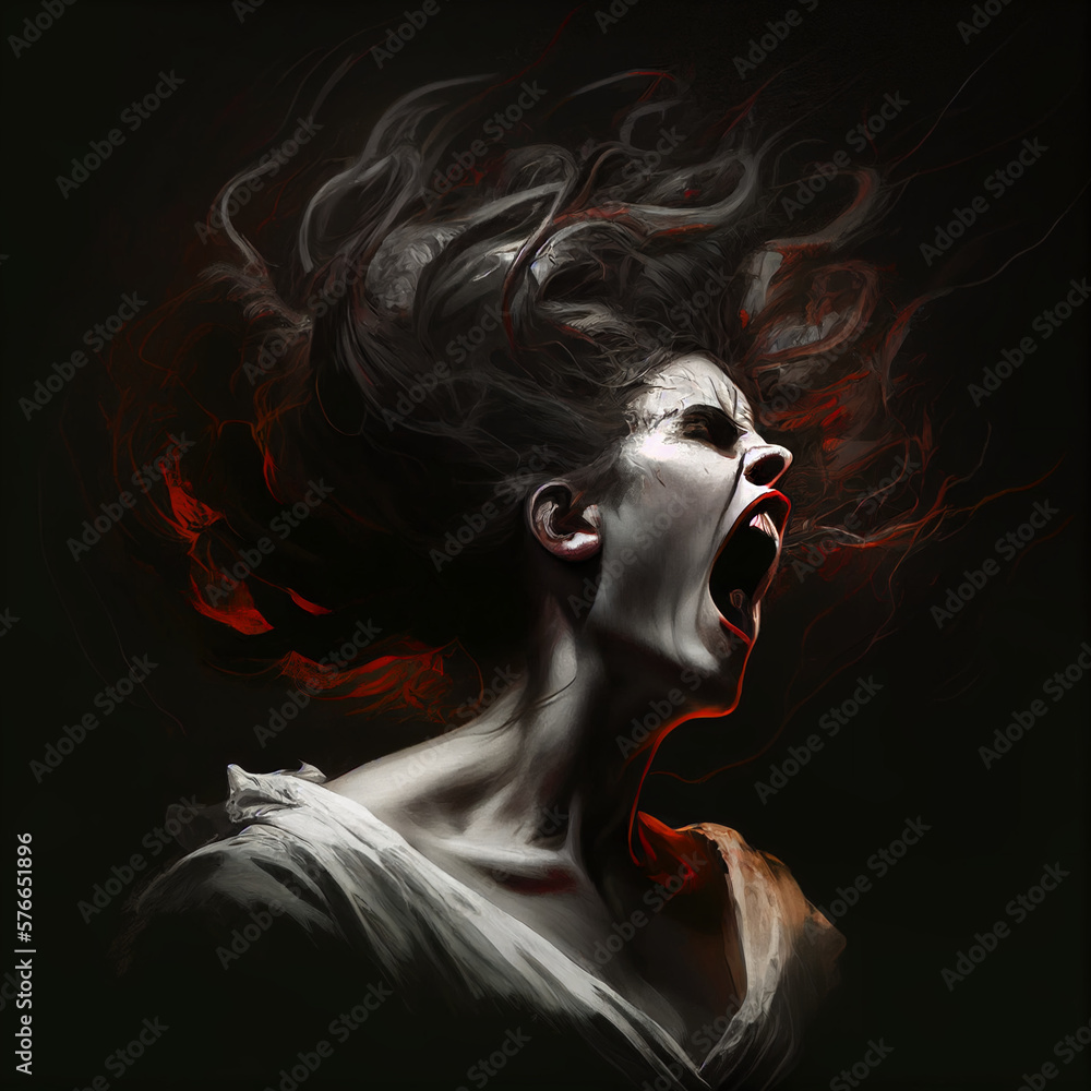 Banshee Irish Female Spirit Screaming Shrieking Woman Phantom Undead ...