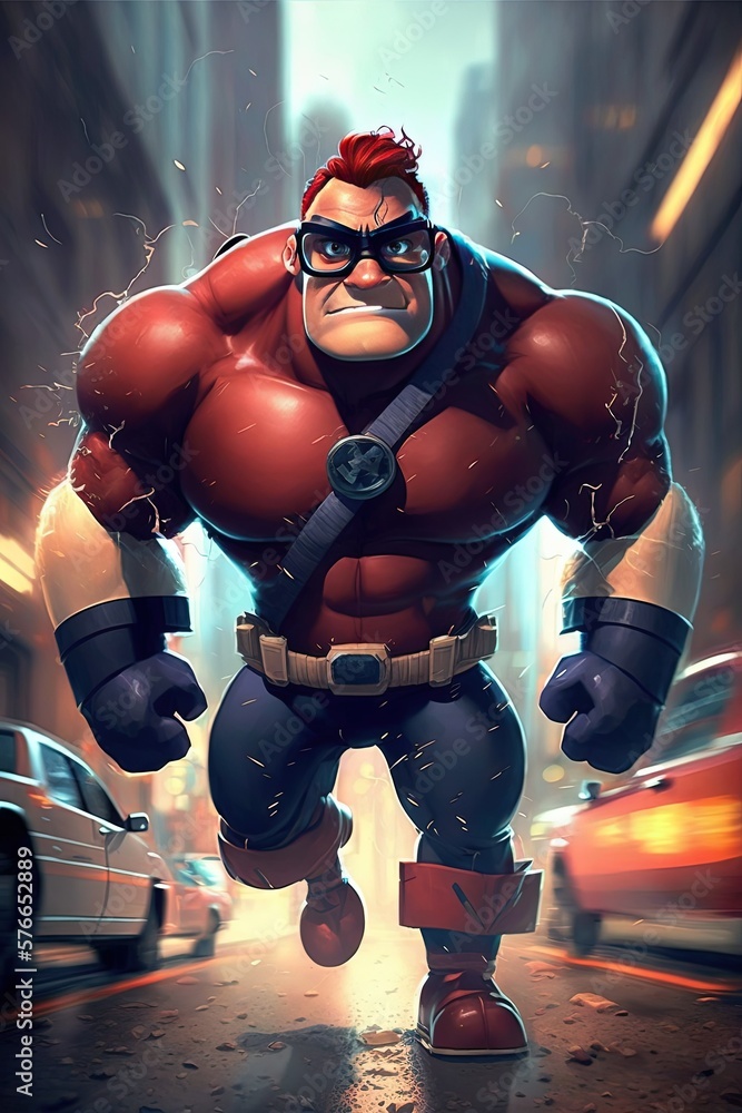 Fantasy cartoon character in Super hero suit. Generative Ai Stock ...