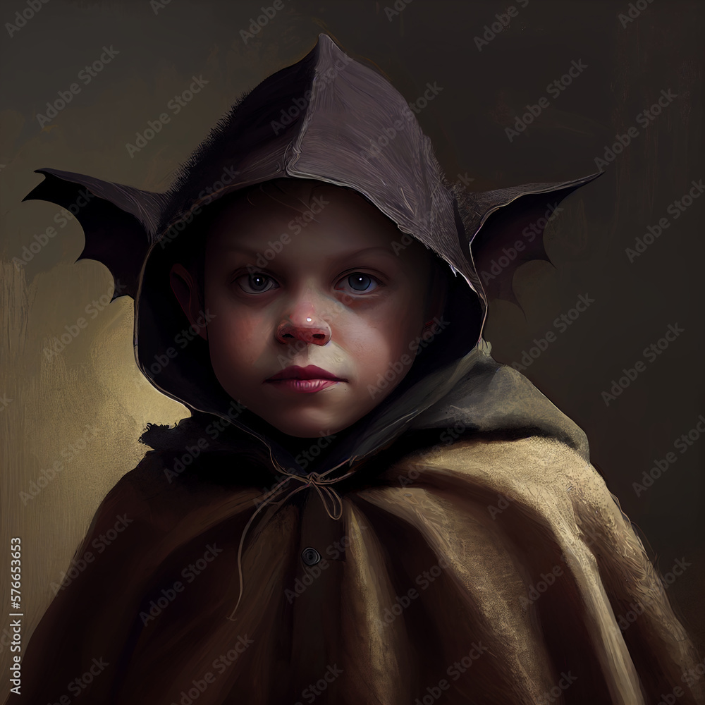 Child Bat Costume Halloween Boy Hat Hood Cloak Autumn DND Imp ...