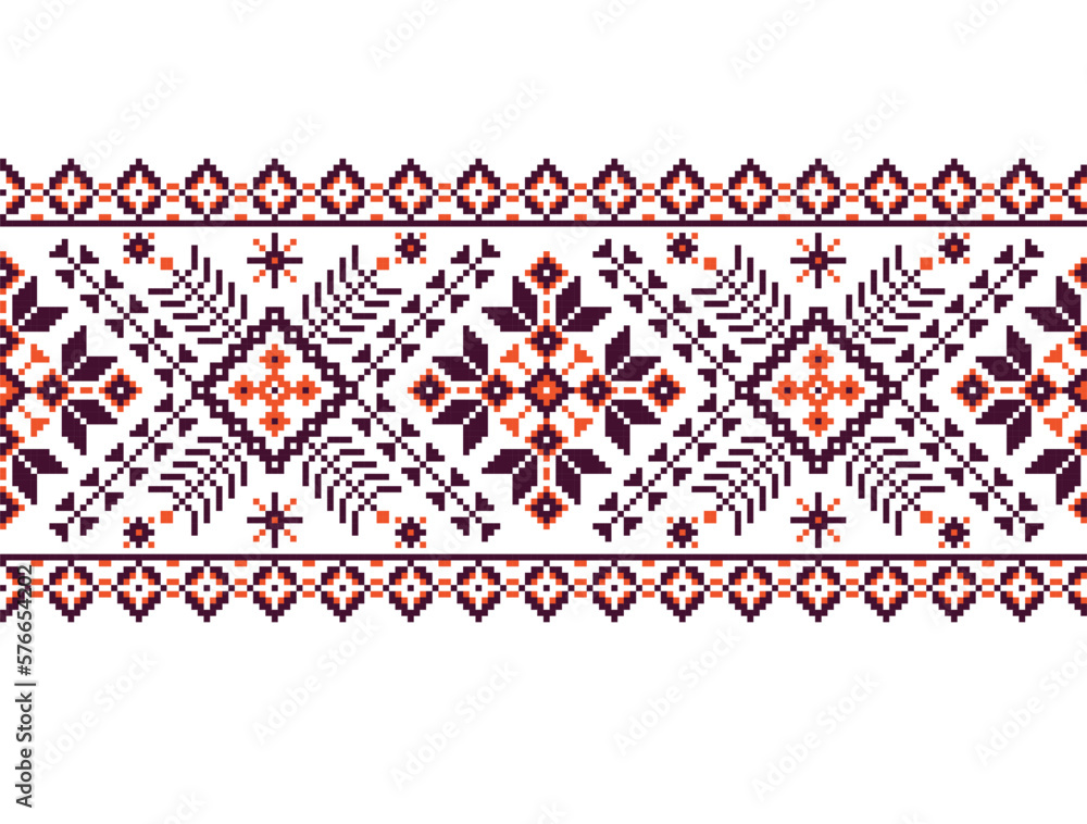 Vector illustration of Ukrainian folk seamless pattern ornament. Ethnic ...