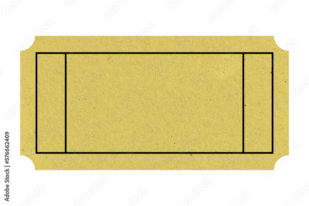 blank yellow ticket isolated with paper texture for mockups Stock Photo ...