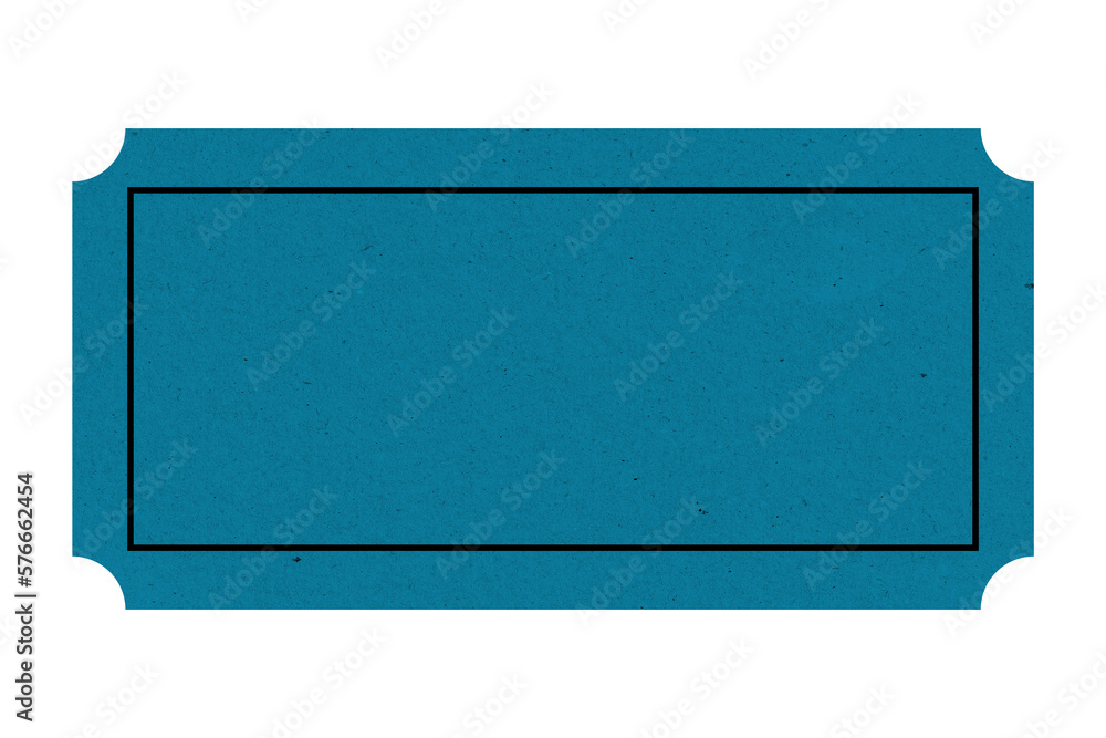 blank blue ticket isolated with paper texture for mockups Stock Photo ...