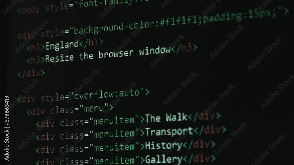 Stockvideo Close Up Code Screen Pulling Focus with Different Colours ...