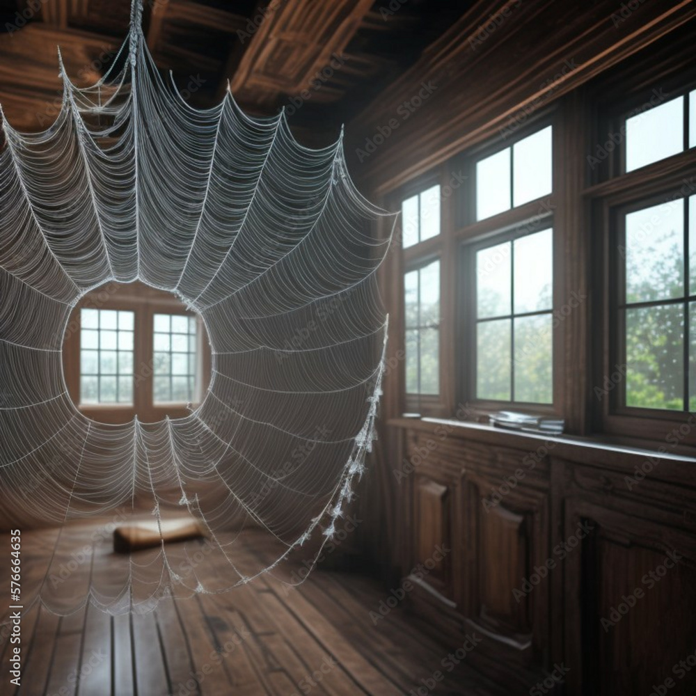 interior of a house - scary dark house - spider web halloween ...