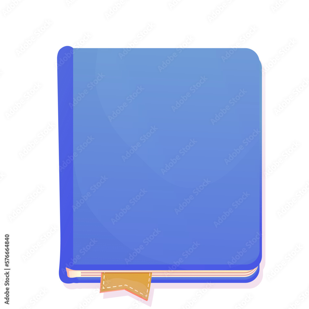 Notebook closed with spiral, marks top view in cartoon style isolated ...