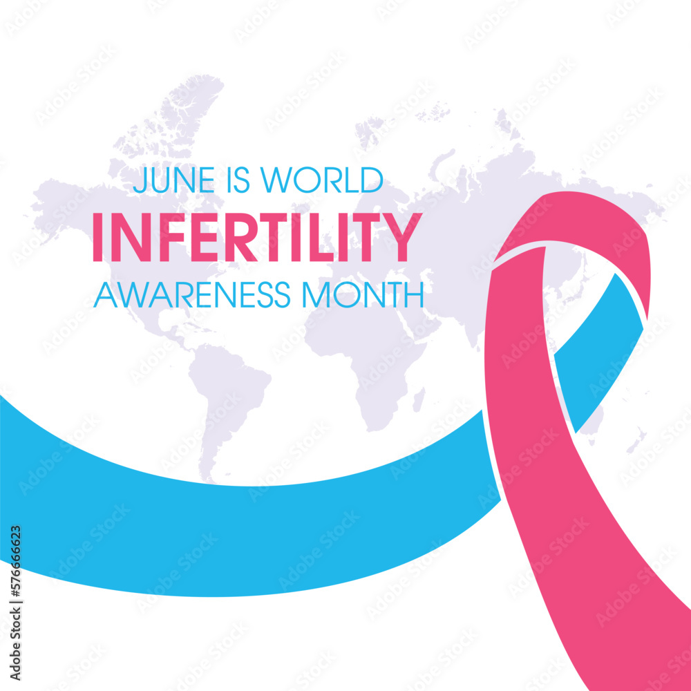 June is World Infertility Awareness Month vector illustration. Pink and ...