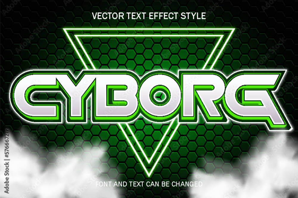 cyborg robot technology font typography 3d editable text effect style ...