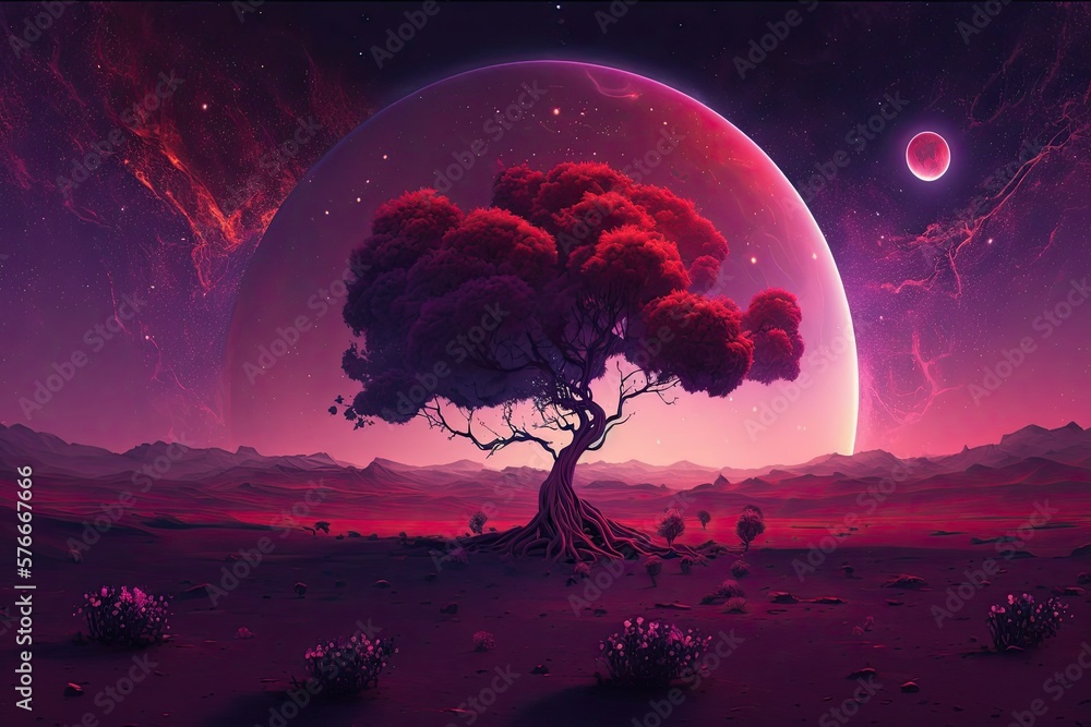 Elements of this picture, including the red alien environment and the ...