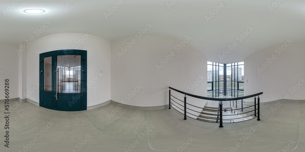 full spherical hdri 360 panorama view in empty modern hall near ...
