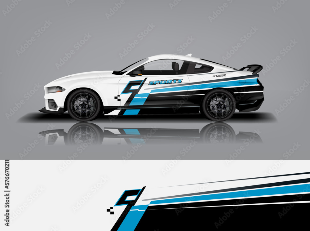 Car decal design vector. Graphic abstract stripe racing background kit ...