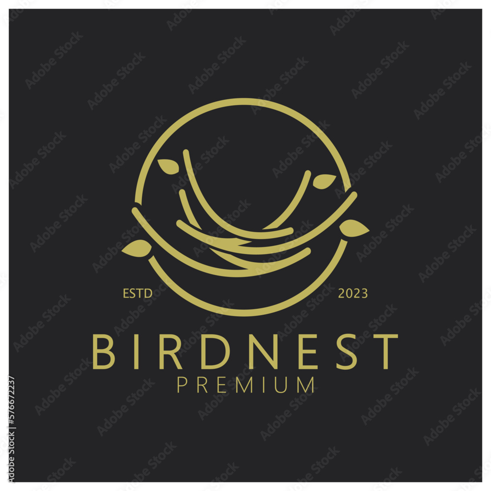 bird nest logo icon illustration design template, for bird farm, bird ...