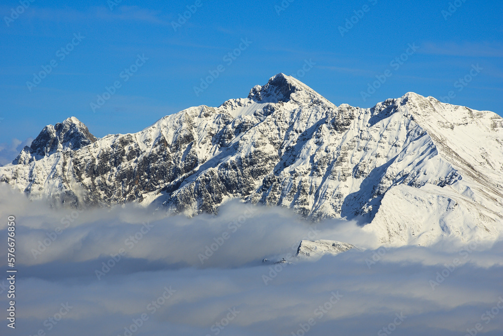 Scenic view of the Bergamasque Prealps. In the photo the recognizable ...