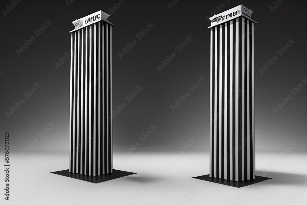 Pop Up Trade Show Tower tall Display with Stretch Fabric Square Column ...