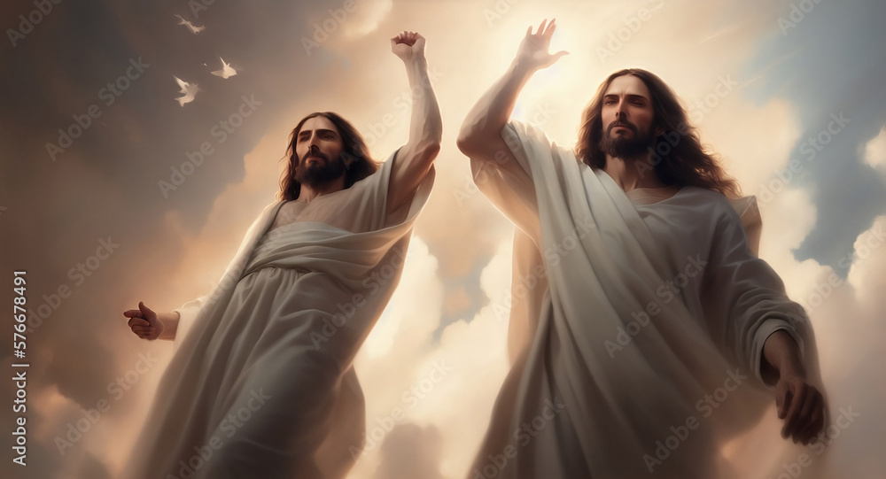 God the father And Jesus Christ the son descended from heaven ...