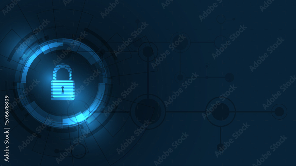 Poster Padlock Security cyber digital concept Abstract technology ...